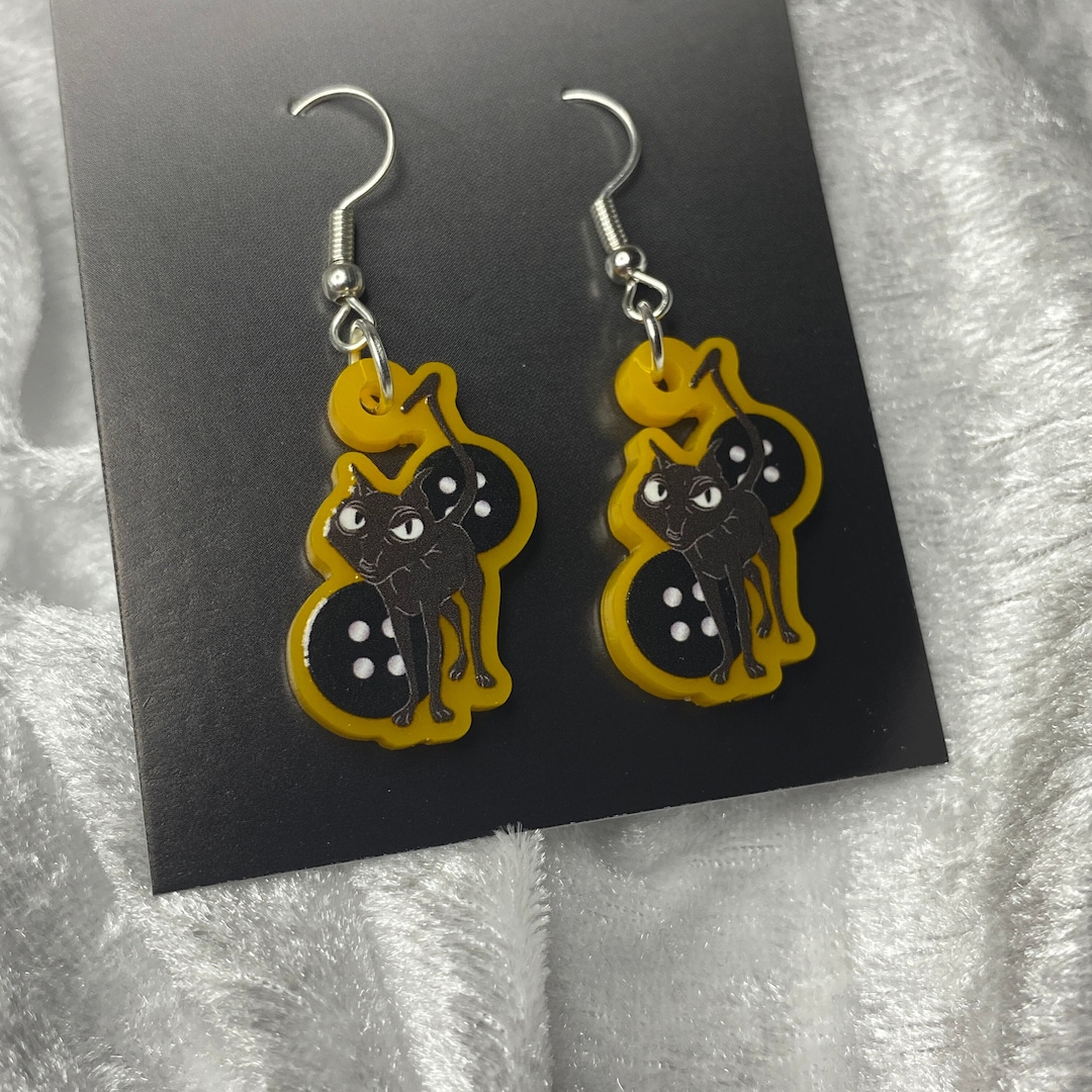 Wuss Puss Cat Earrings Spooky Earrings, Bookish Jewellery, Gothic ...