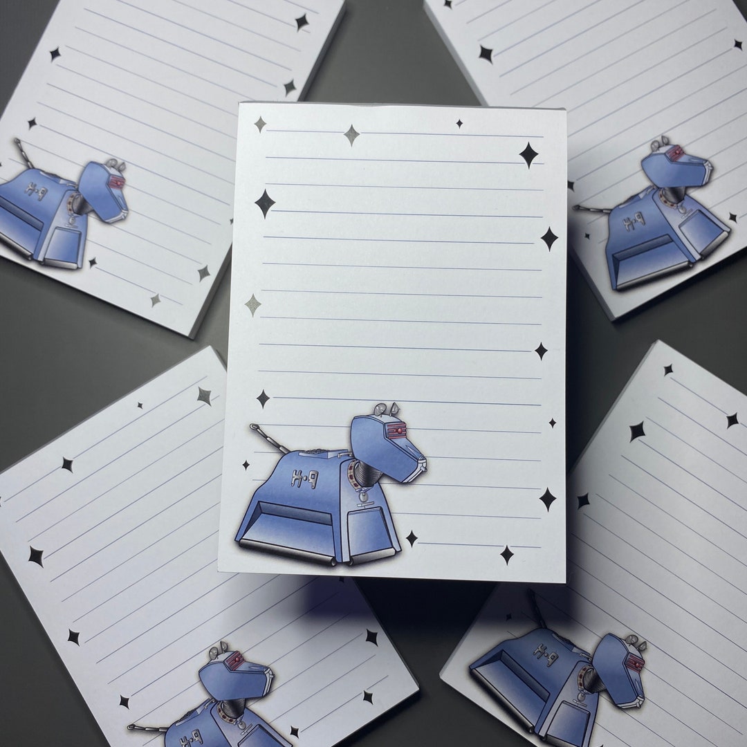 K-9 Notepad Doctor Who Stationery, Whovian Gift, Nerd Scrapbook, Sci Fi ...