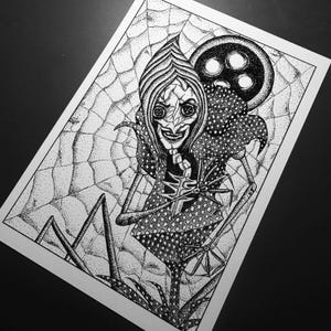 Beldam Dotwork Art Print | Coraline Home Decor, Bookish Artwork, Gothic ...