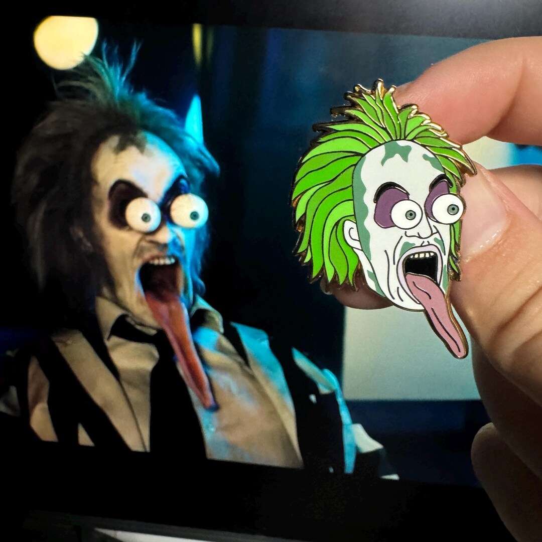 Tongue Out Beetlejuice Hard Enamel Pin Beetlejuice Pin, Halloween Lapel ...