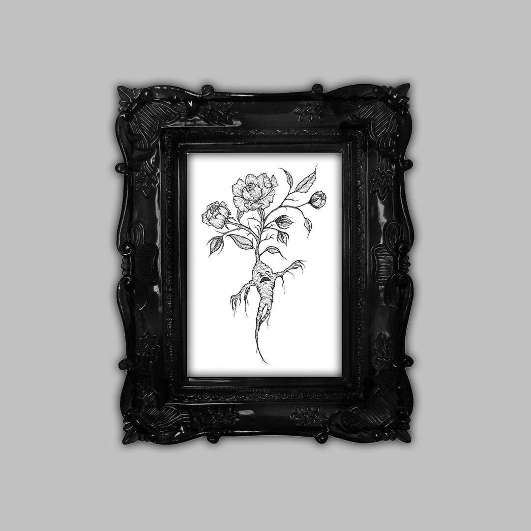 Magical Screaming Plant Dot Work Art Print - Etsy