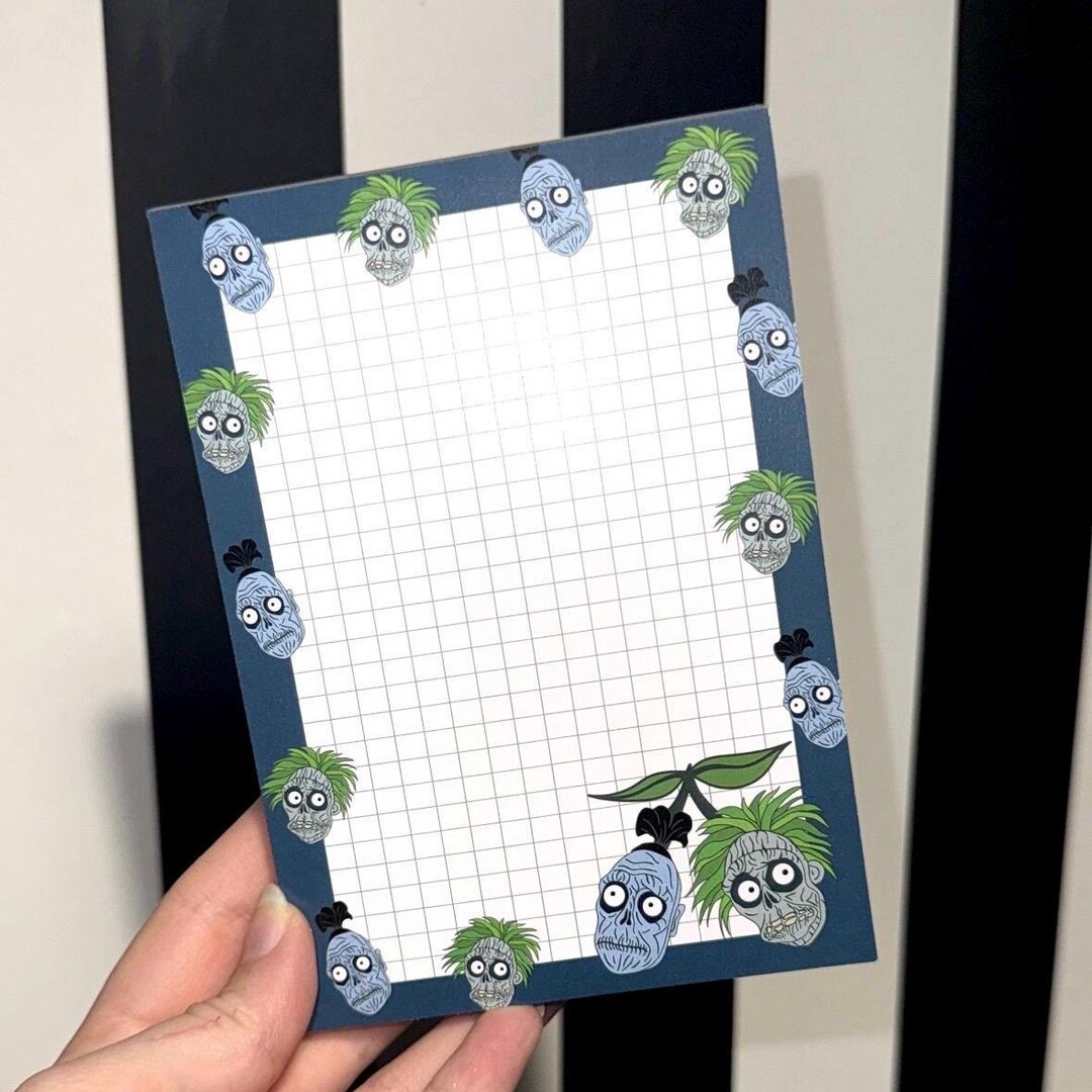 Bob Shrunken Heads Notepad Beetlejuice 2, Shopping List, Spooky Journal ...
