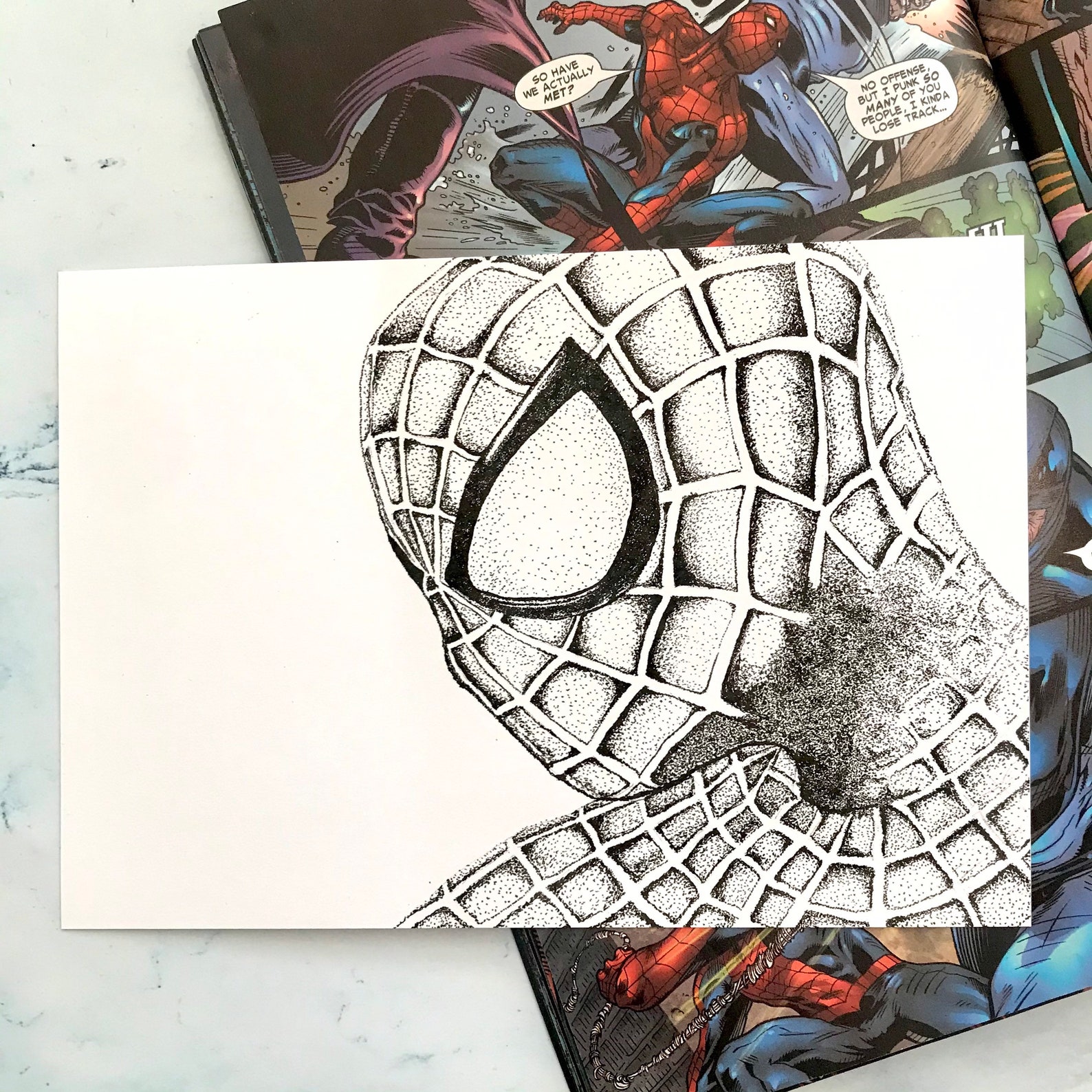 Spiderman Art Print No Way Home Inspired Dot Work - Etsy UK