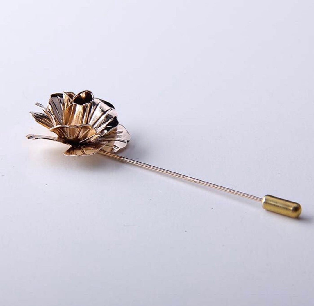 Gold Lapel Pin, Enamel Pin, Wedding Lapel Pin Flower, Groomsmen Wedding ...