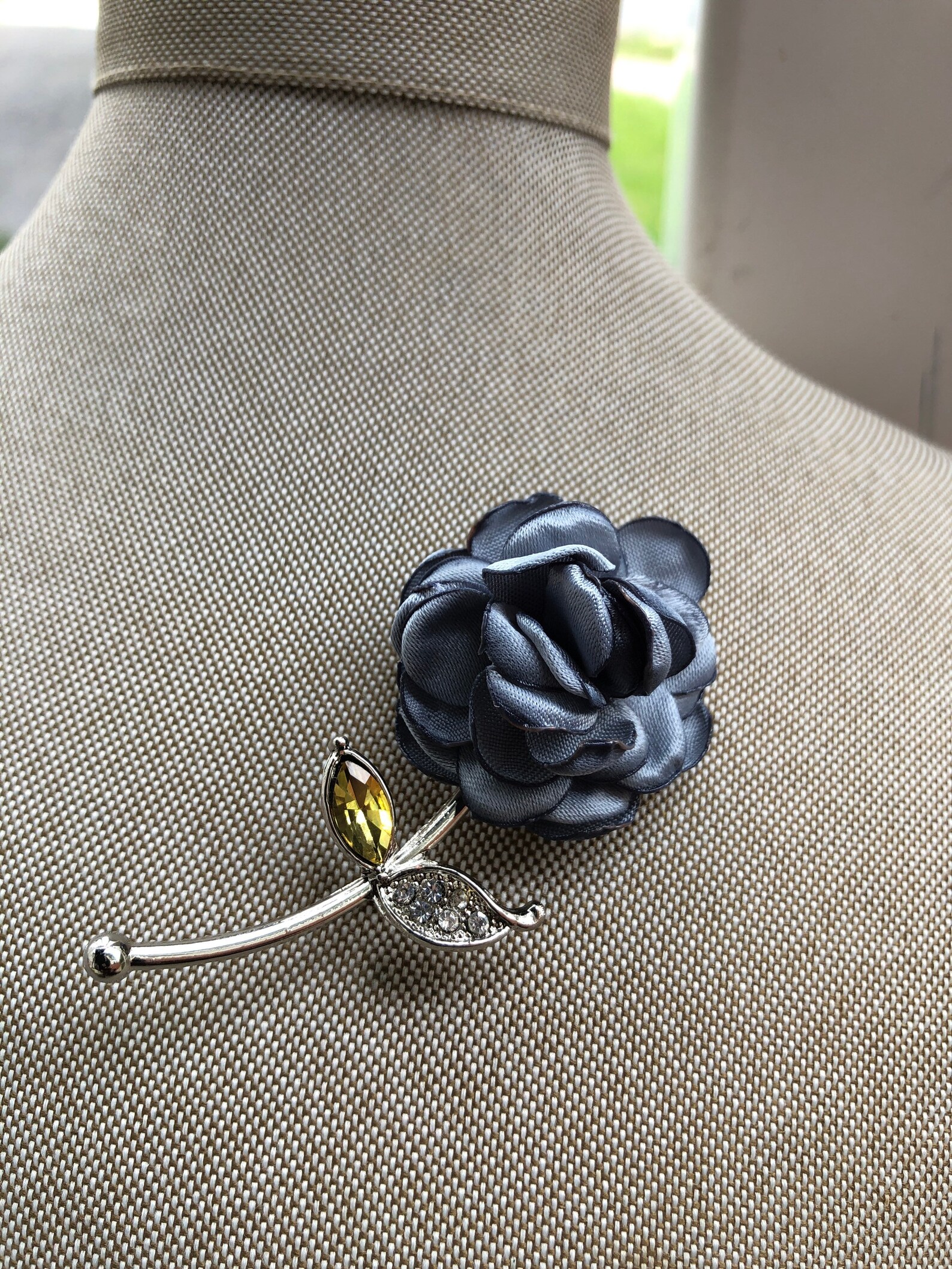 Gray Lapel Pin Enamel Pin Wedding Lapel Pin Flower | Etsy
