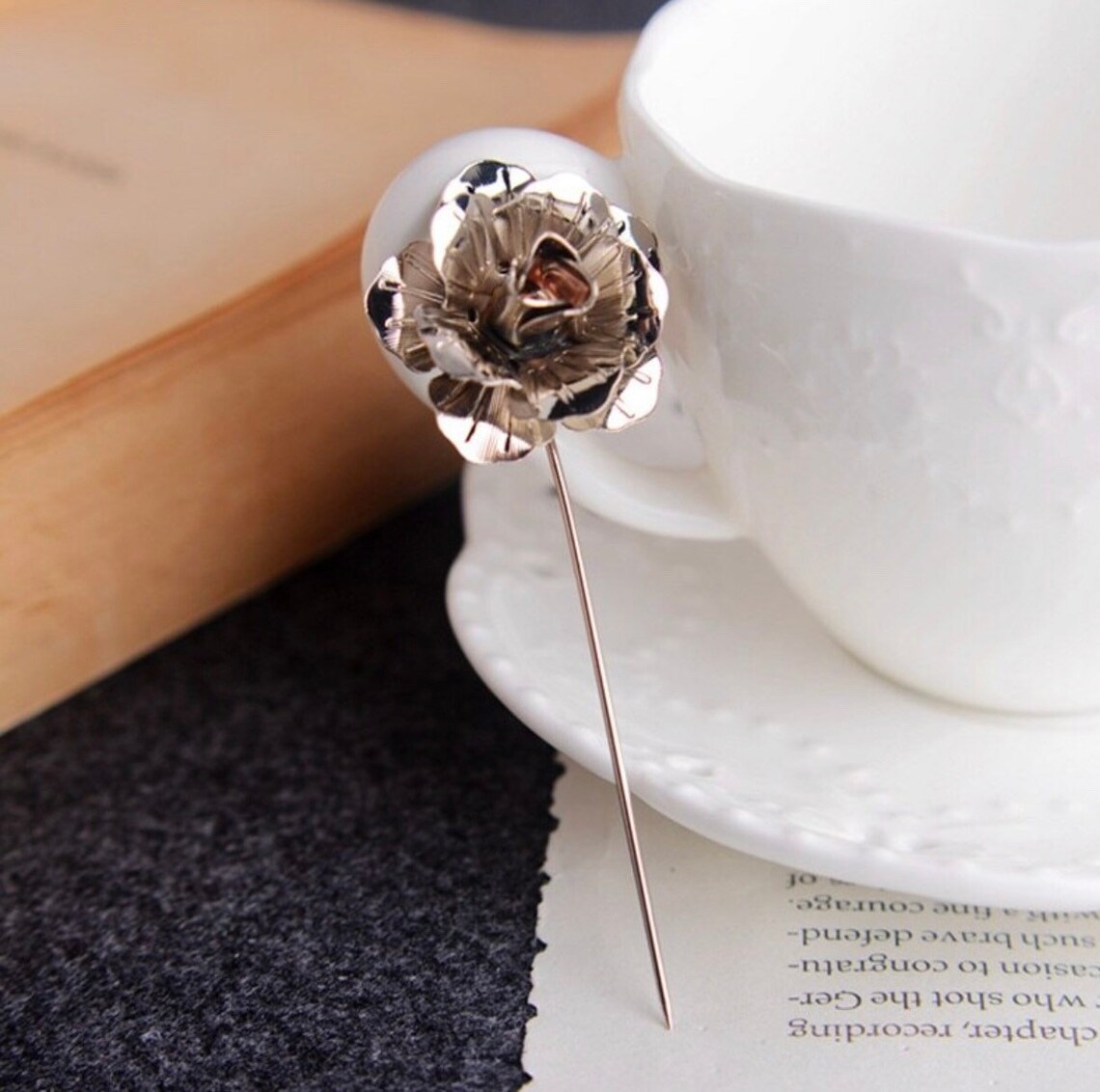 Silver Lapel Pin Enamel Pin Wedding Lapel Pin Flower - Etsy