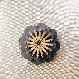 Multi Wooden Blossom Flower Lapel Pin - Etsy