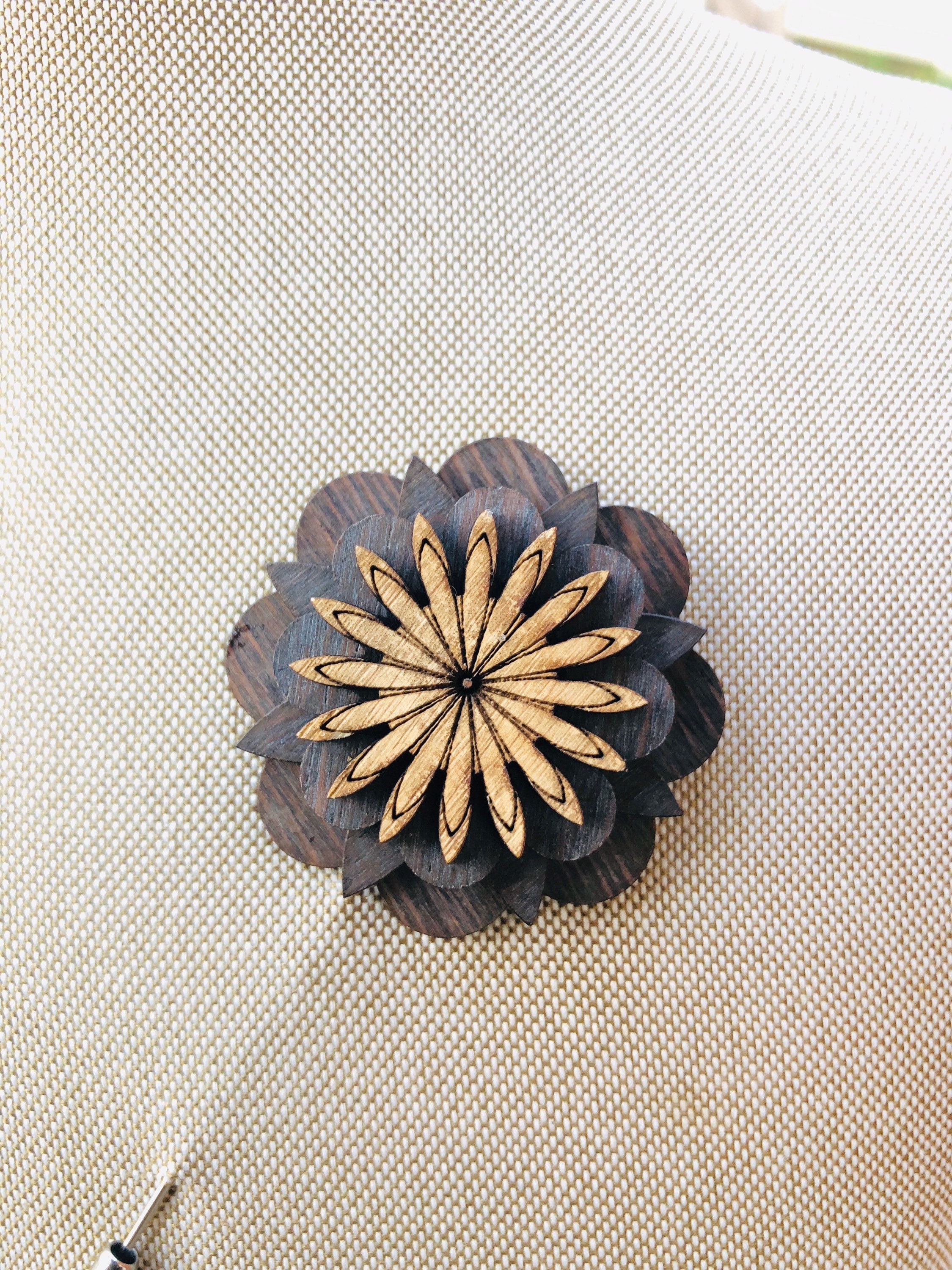 Multi Wooden Blossom Flower Lapel Pin - Etsy