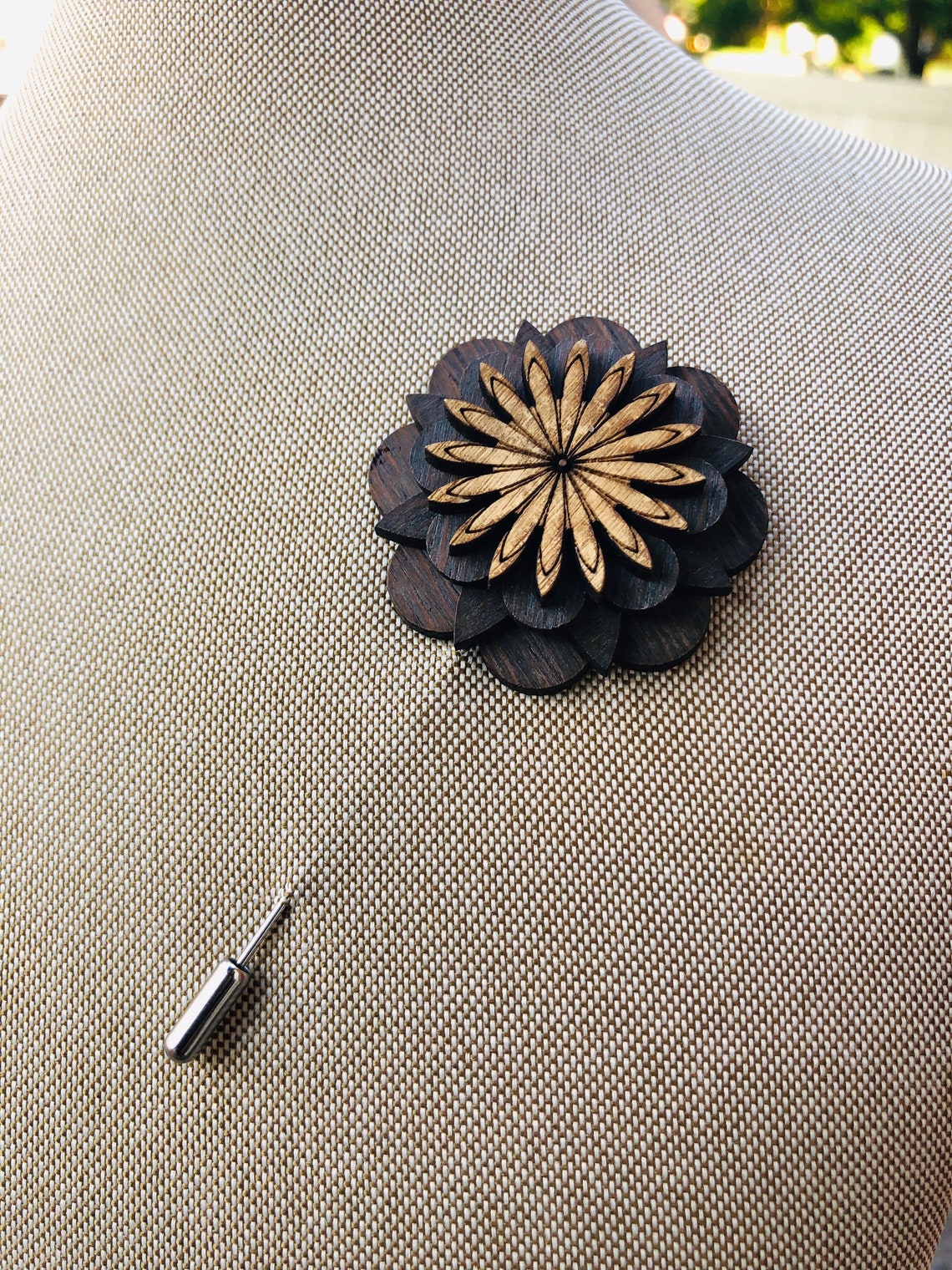 Multi Wooden Blossom Flower Lapel Pin - Etsy