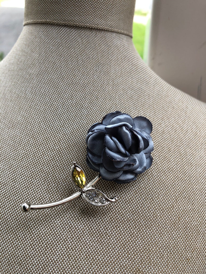 Gray Lapel Pin Enamel Pin Wedding Lapel Pin Flower | Etsy