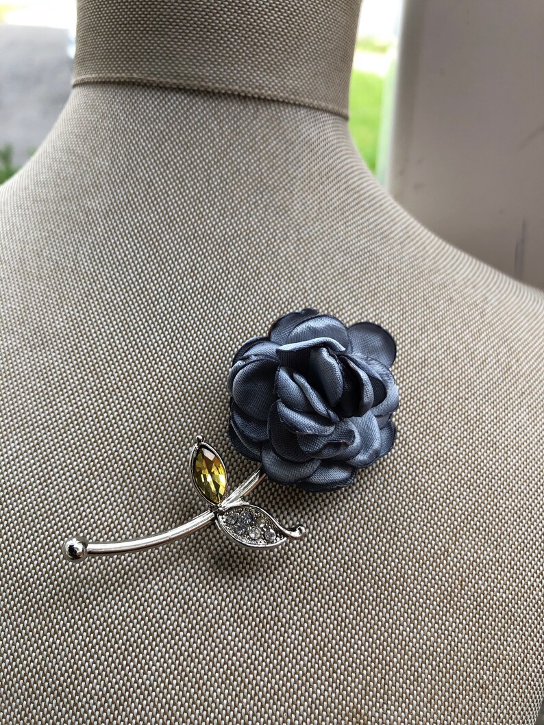 Gray Lapel Pin Enamel Pin Wedding Lapel Pin Flower | Etsy
