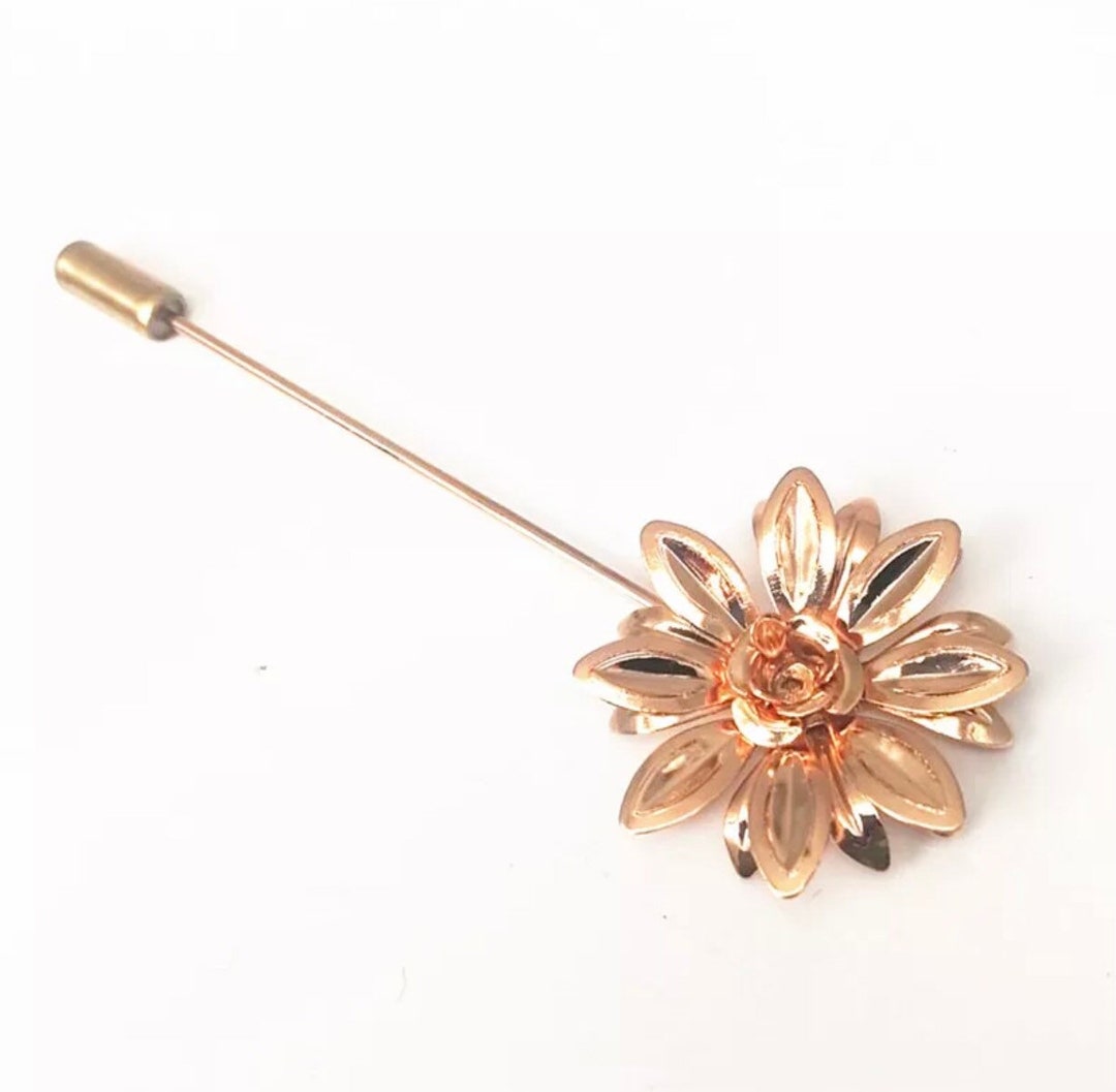 Gold Lapel Pin, Enamel Pin, Wedding Lapel Pin Flower, Groomsmen Wedding ...