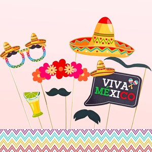 Printable Mexican Party Photo Booth Props - Etsy