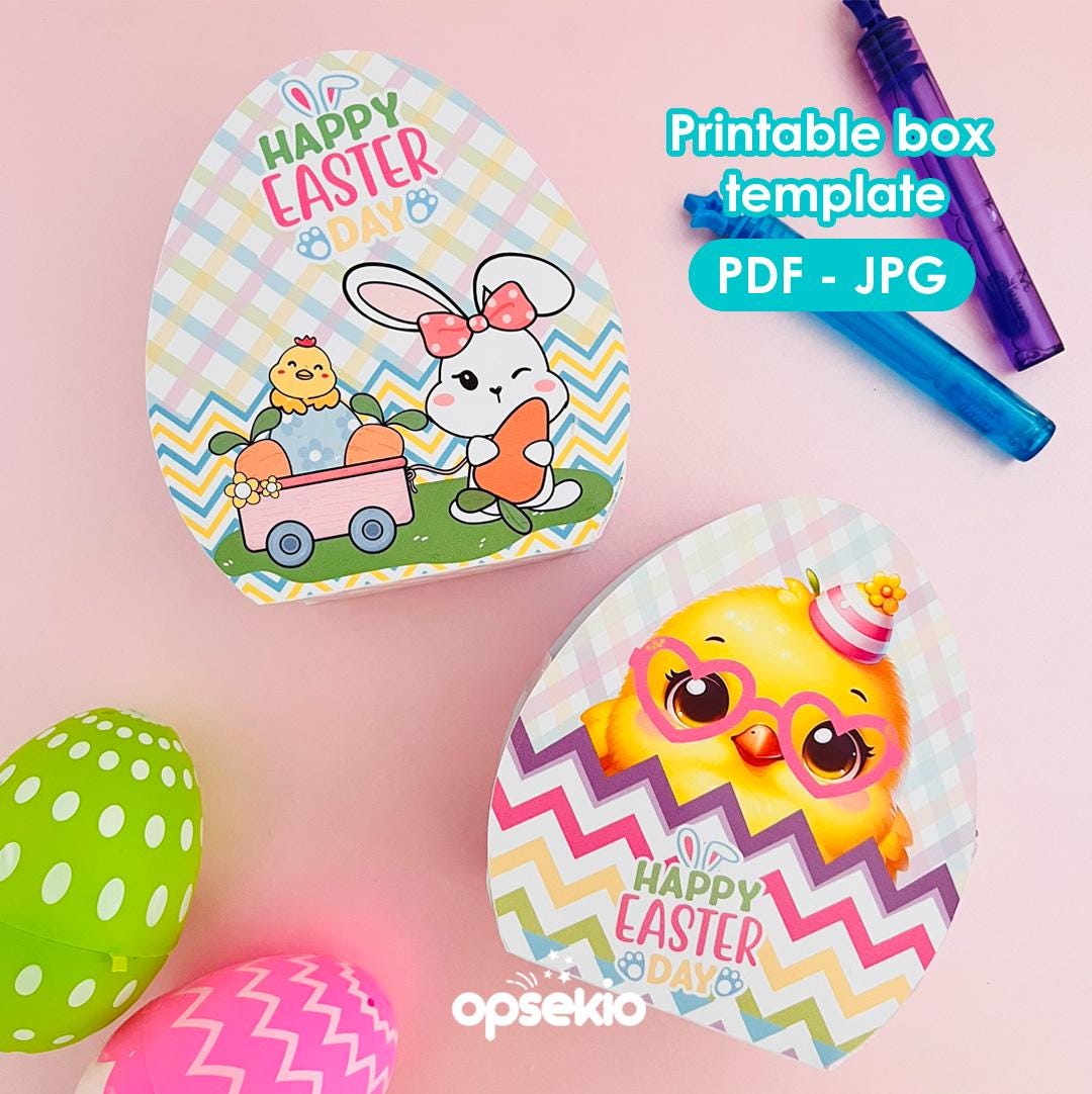 Printable Easter Egg Box, Instant Download, Easter Boxes, Easter Gifts ...