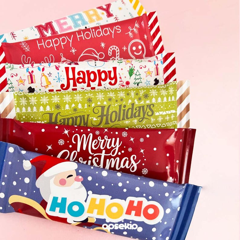Christmas Chocolate Wrapper PDF | 6 Printable Holiday Candy Bar ...