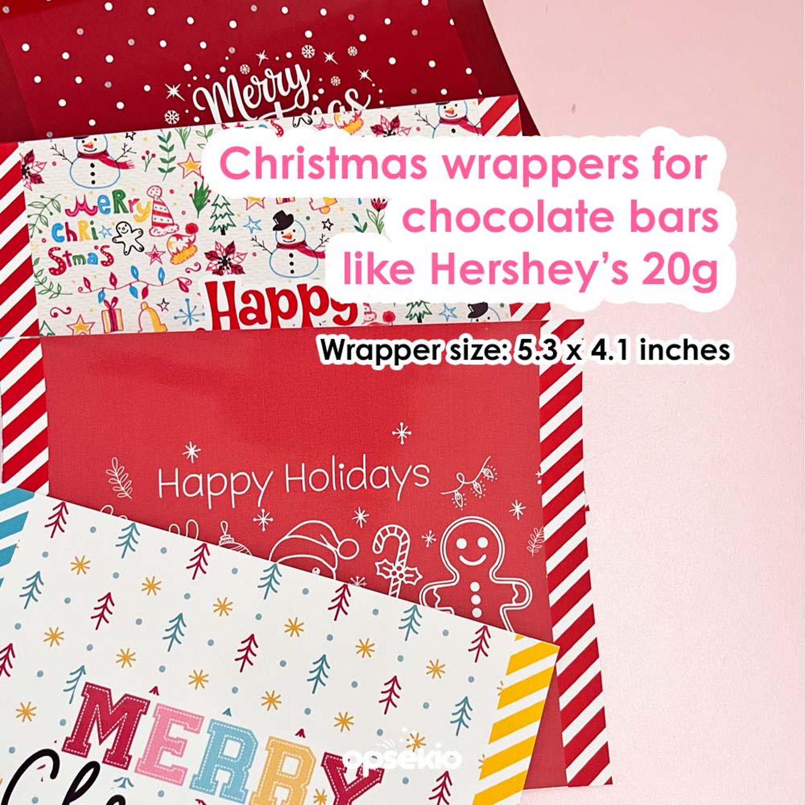 Christmas Chocolate Wrapper PDF | 6 Printable Holiday Candy Bar ...