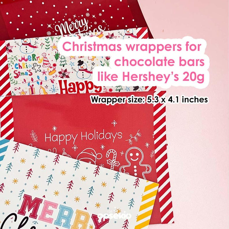 Christmas Chocolate Wrapper PDF | 6 Printable Holiday Candy Bar ...