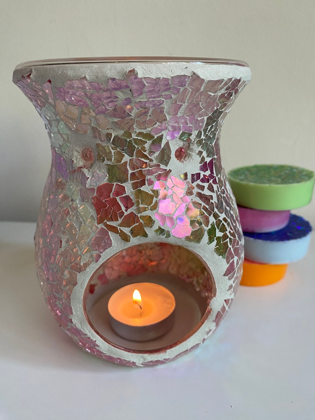 Pink Iridescent Wax Burner and 4 Wax Melts 14 Scents Available Birthday ...