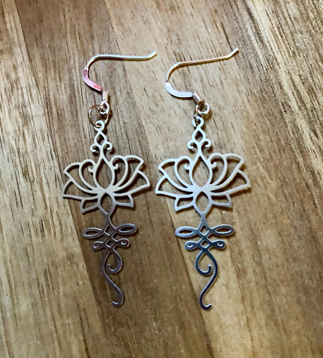 Lotus Flower and Unalome Earrings • Sterling Silver 925, Silver Plated ...