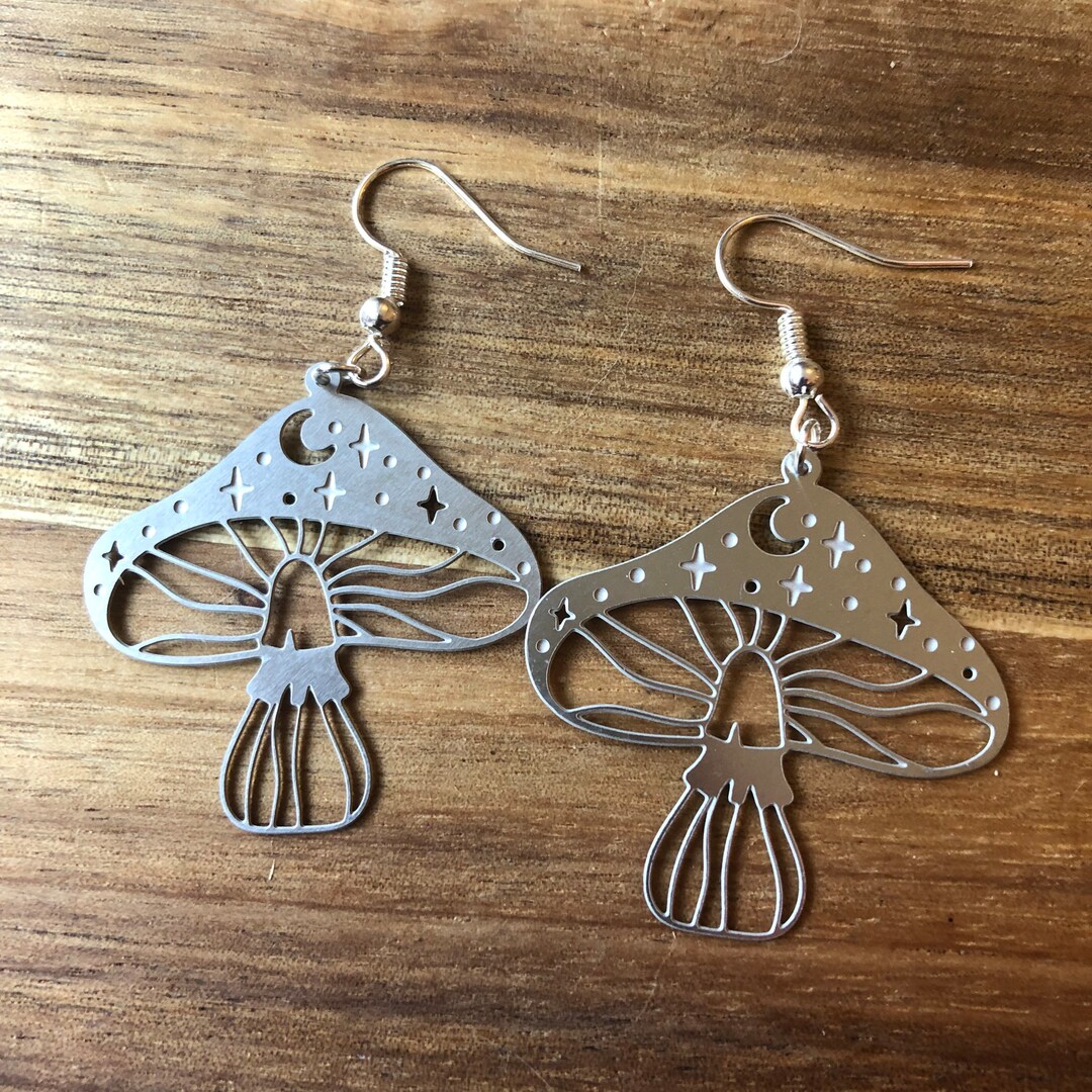Mushroom Toadstool Earrings • Sterling Silver 925, Silver Plated or ...