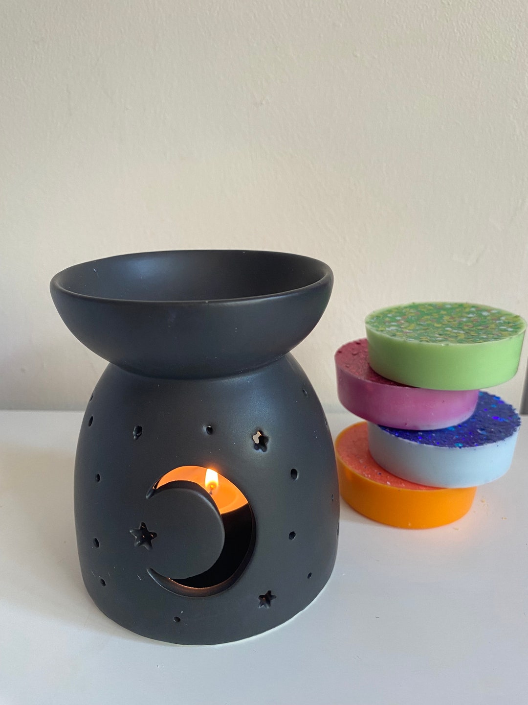 Black Moon Cut Out Wax Burner and 4 Wax Melts 14 Scents Available ...