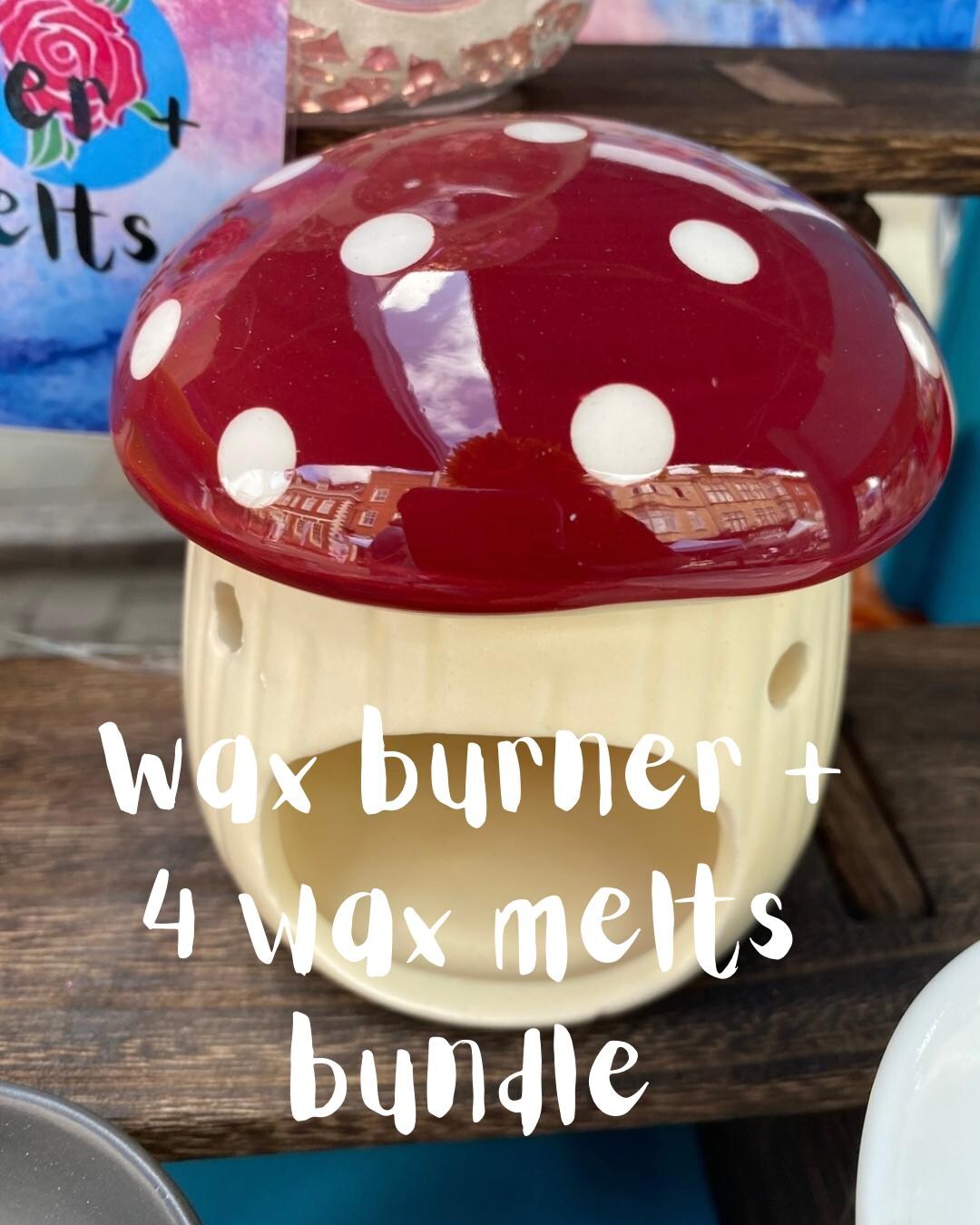 Mushroom Toadstool Wax Burner and 4 Wax Melts • 12 Scents Available ...