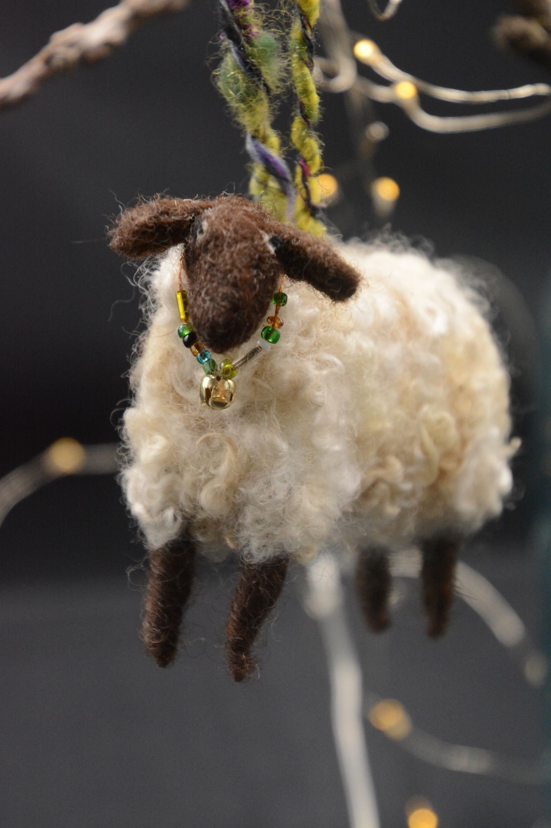 Needle Felted Sheep Ornament: Handmade Wool Farm Decor - Etsy