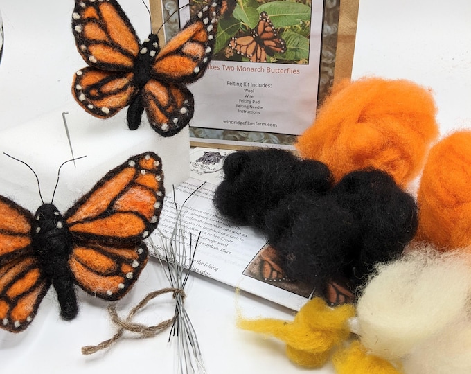 Needle Felted Monarch Butterfly Kit | Felt Craft Kit | Make It Yourself ...