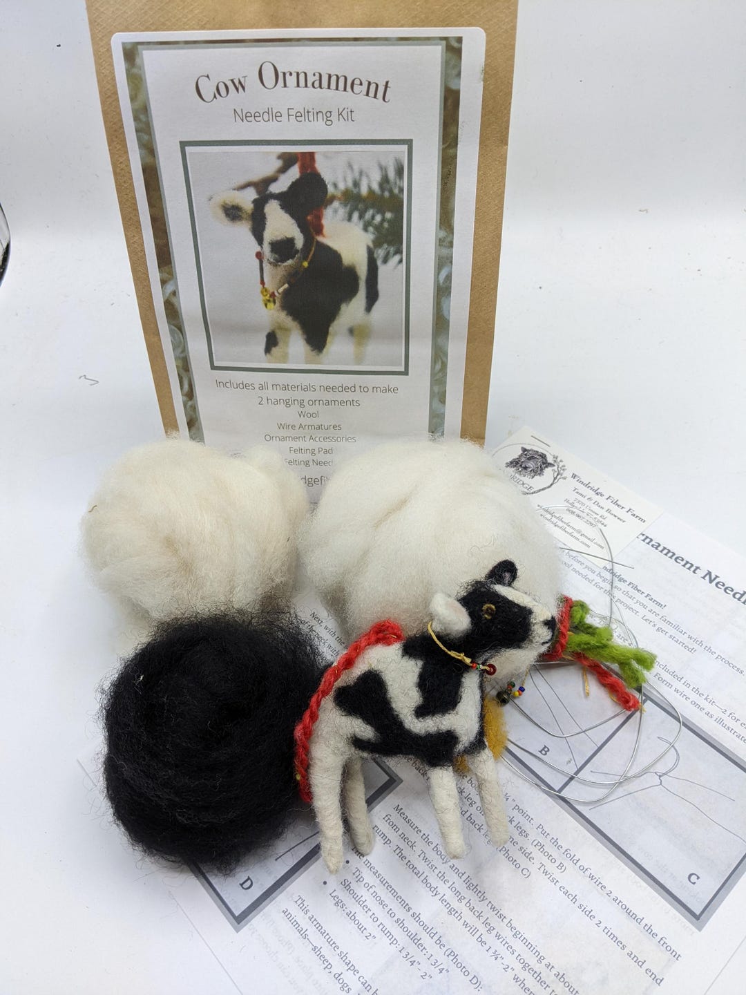 Needle Felting Holstein Cow Ornament Kit: DIY Craft - Etsy