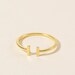 T Bar Open Ring, Parallel Bar Ring, Gold T Ring, Stackable Bar Ring, Minimalist Open Ring, Thin ...