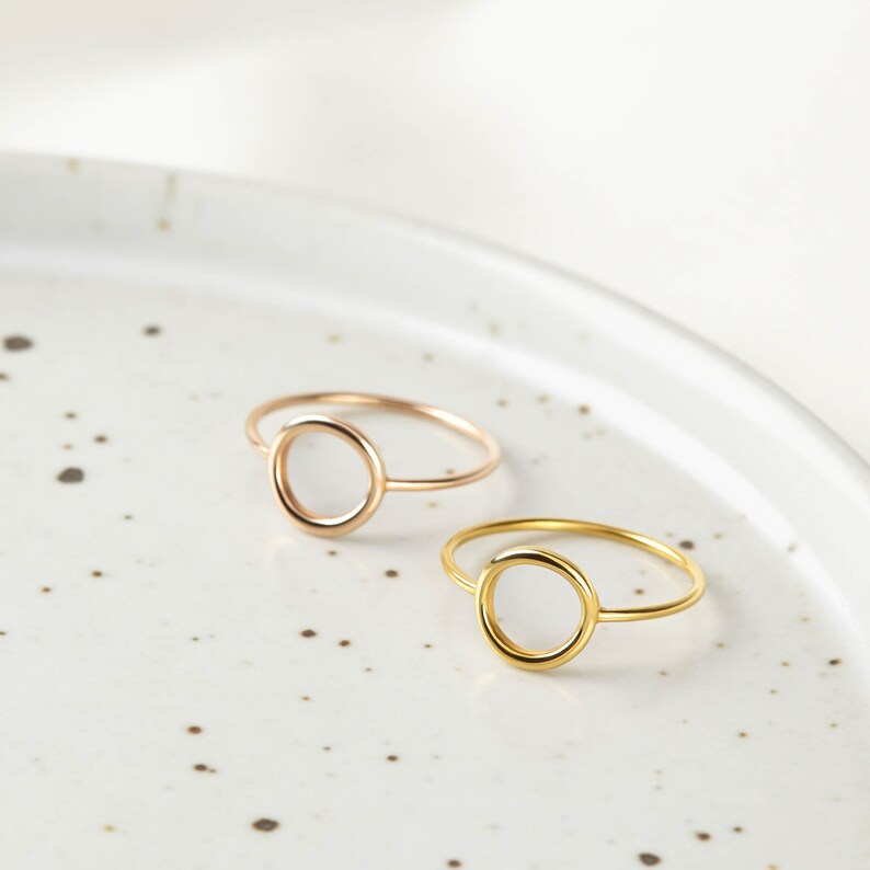 Circle Ring Stack Open Circle Ring Circle Ring Rose Gold | Etsy