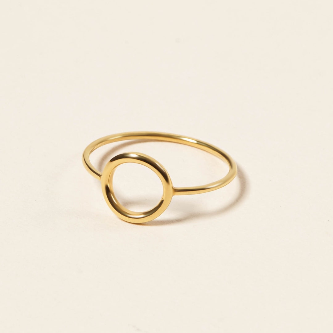 Circle Ring Stack, Open Circle Ring, Circle Ring Rose Gold, Geometric ...