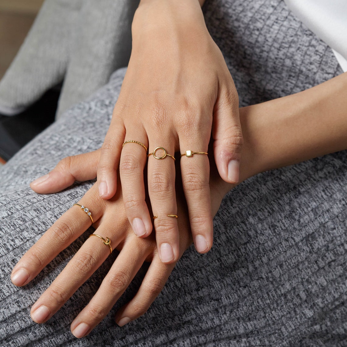 Circle Ring Stack Open Circle Ring Circle Ring Rose Gold | Etsy