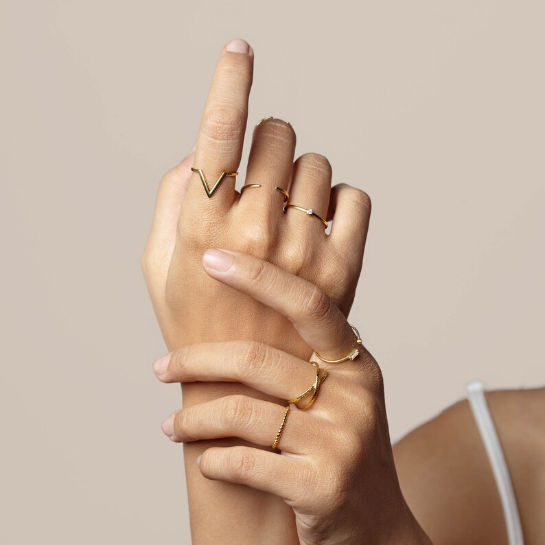 Open Ring Silver Simple Diamond Ring Dainty Baguette Ring | Etsy