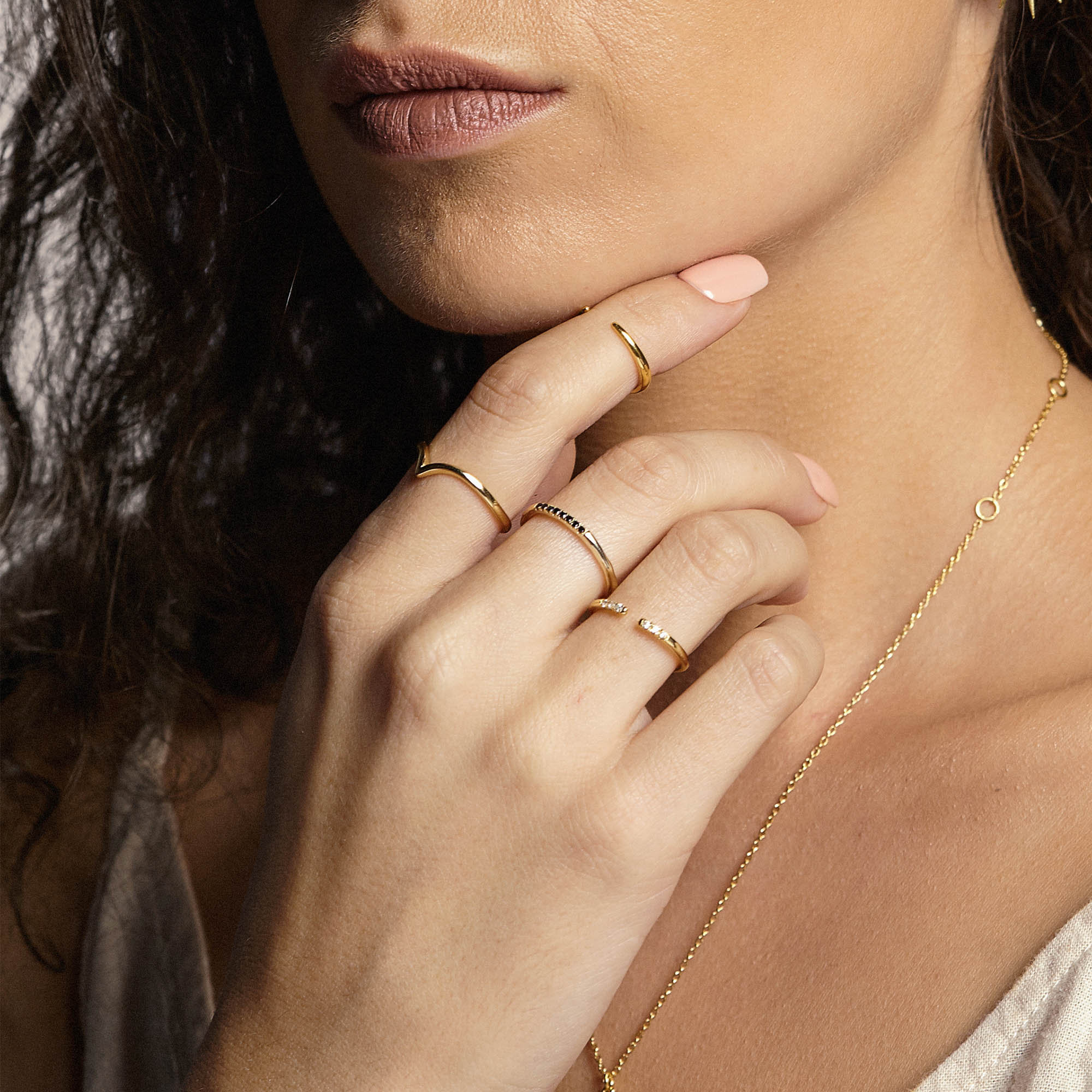 Anillos de apilamiento de oro rosa anillos apilables de oro - Etsy España