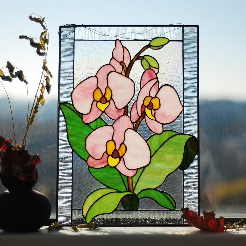 Stained Glass Orchids - Etsy