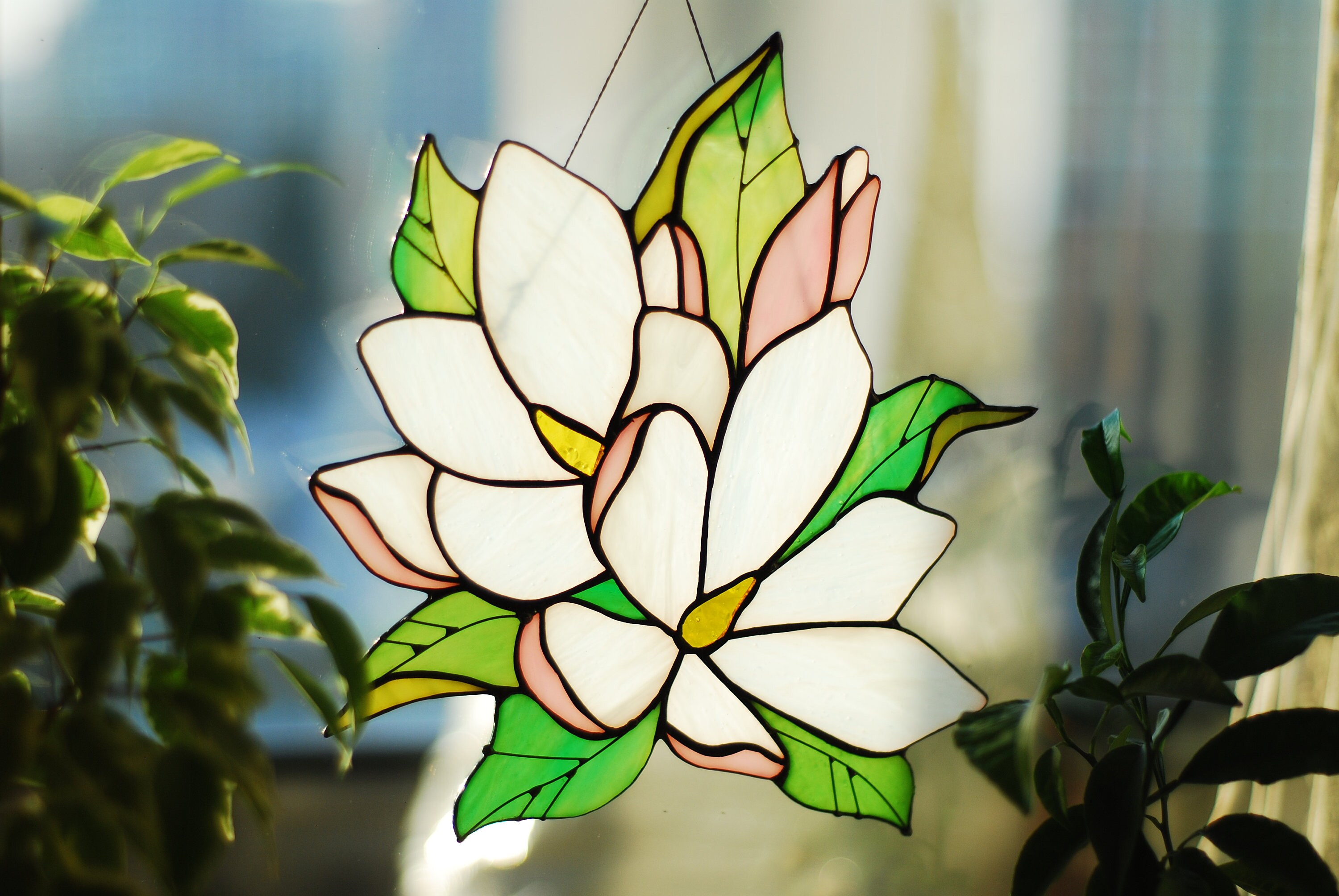 Stained Glass Magnolia - Etsy