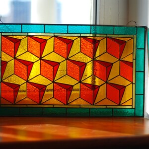 Geometric Stained Glass Stained Glass Panel Stained Glass Suncatchers ...