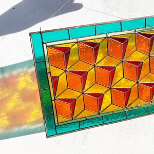 Geometric Stained Glass Stained Glass Panel Stained Glass Suncatchers ...
