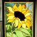 Stained Glass Panel Yellow Sunflower Stained Glass Window Hangings ...