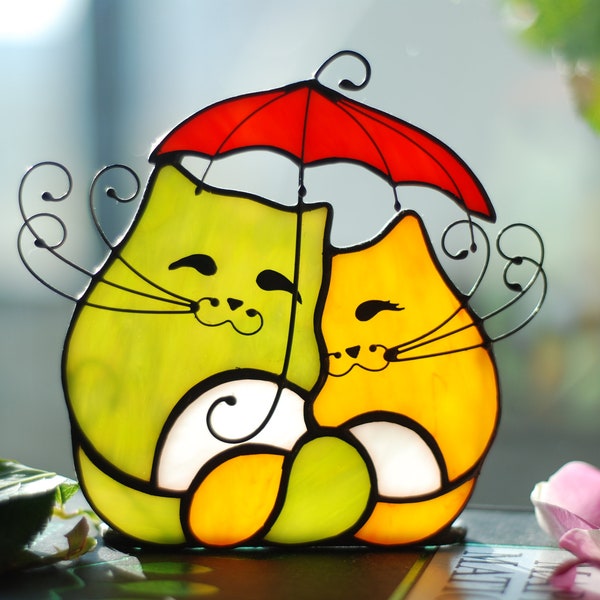 Stained Glass Suncatchers Cat - Etsy