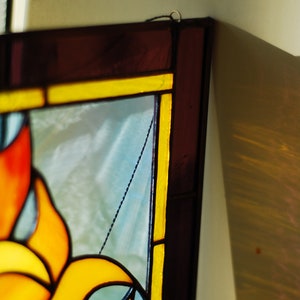 Stained Glass Panel Yellow Sunflower Stained Glass Window Hangings ...