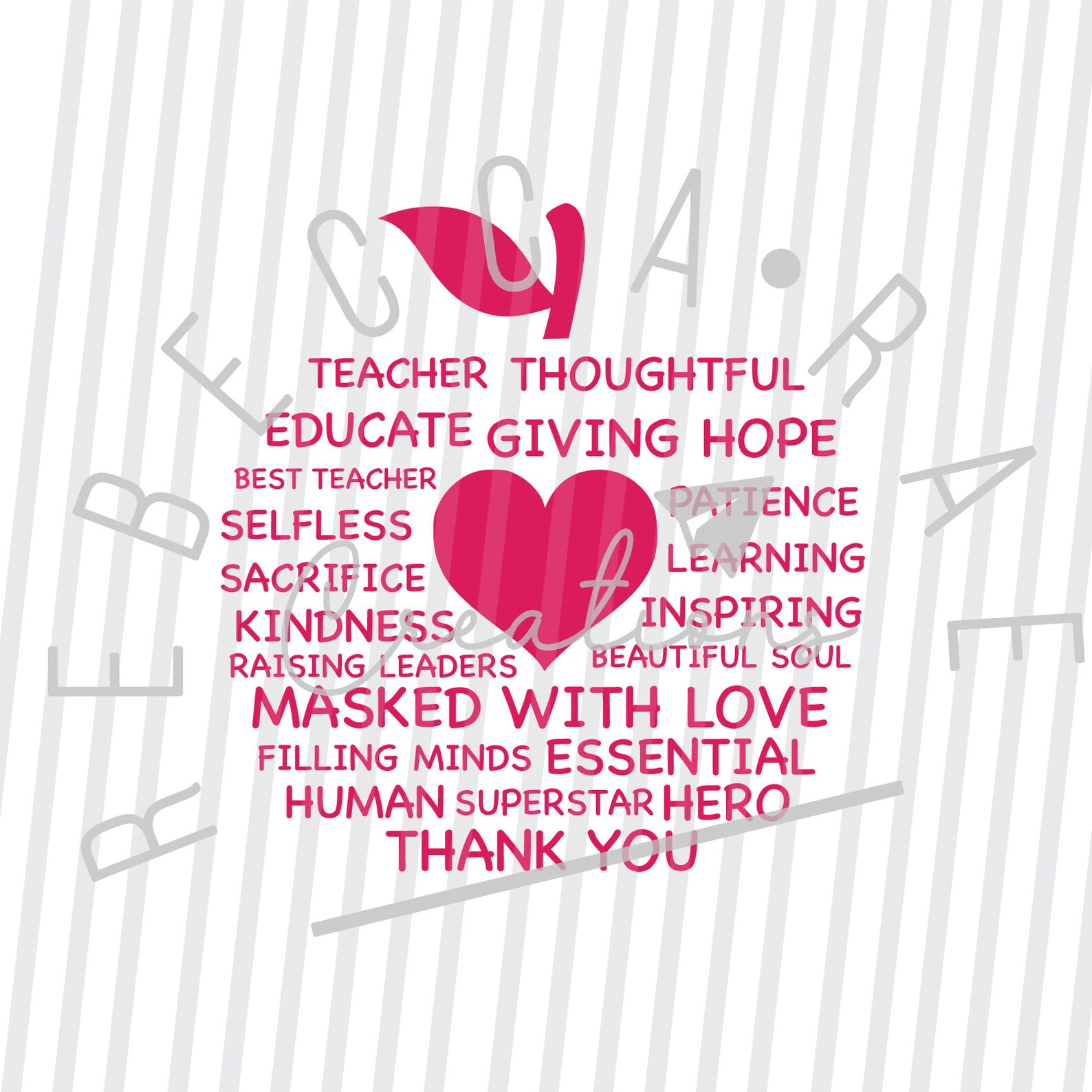 Teacher Word Cloud Svg Teacher Heart Gift School Gift Svg - Etsy