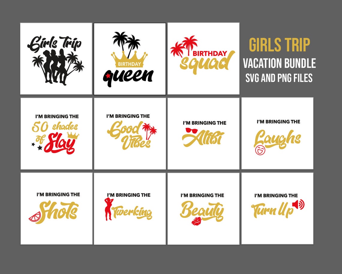 Girls Trip SVG Bundle Girls Vacation SVG Birthday Vacation SVG - Etsy