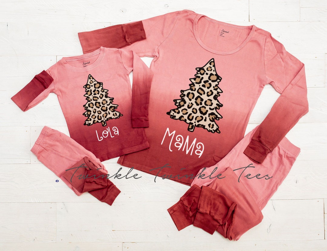Leopard Print Tree Personalized Pink or Blue Ombre Christmas - Etsy