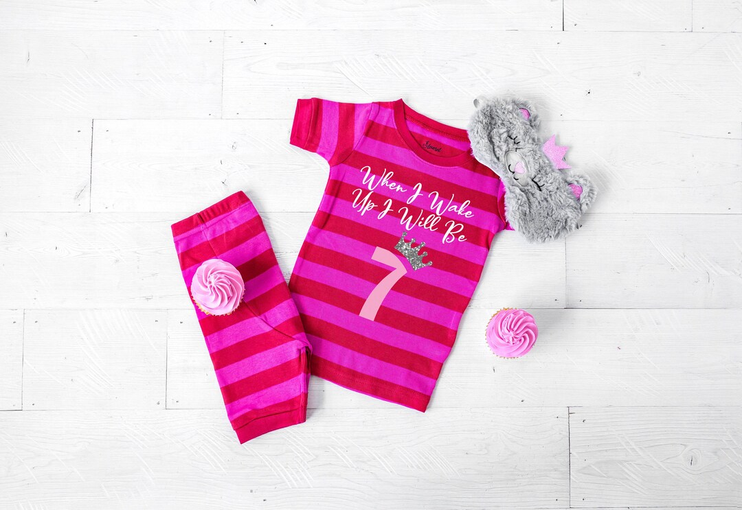 When I Wake up I Will Be Pink Striped Shorts Toddler and Youth Pajamas ...