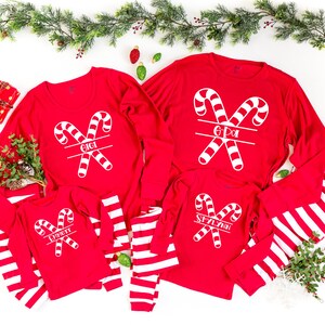 Personalized Candy Canes Family Christmas Pajamas Matching Christmas ...