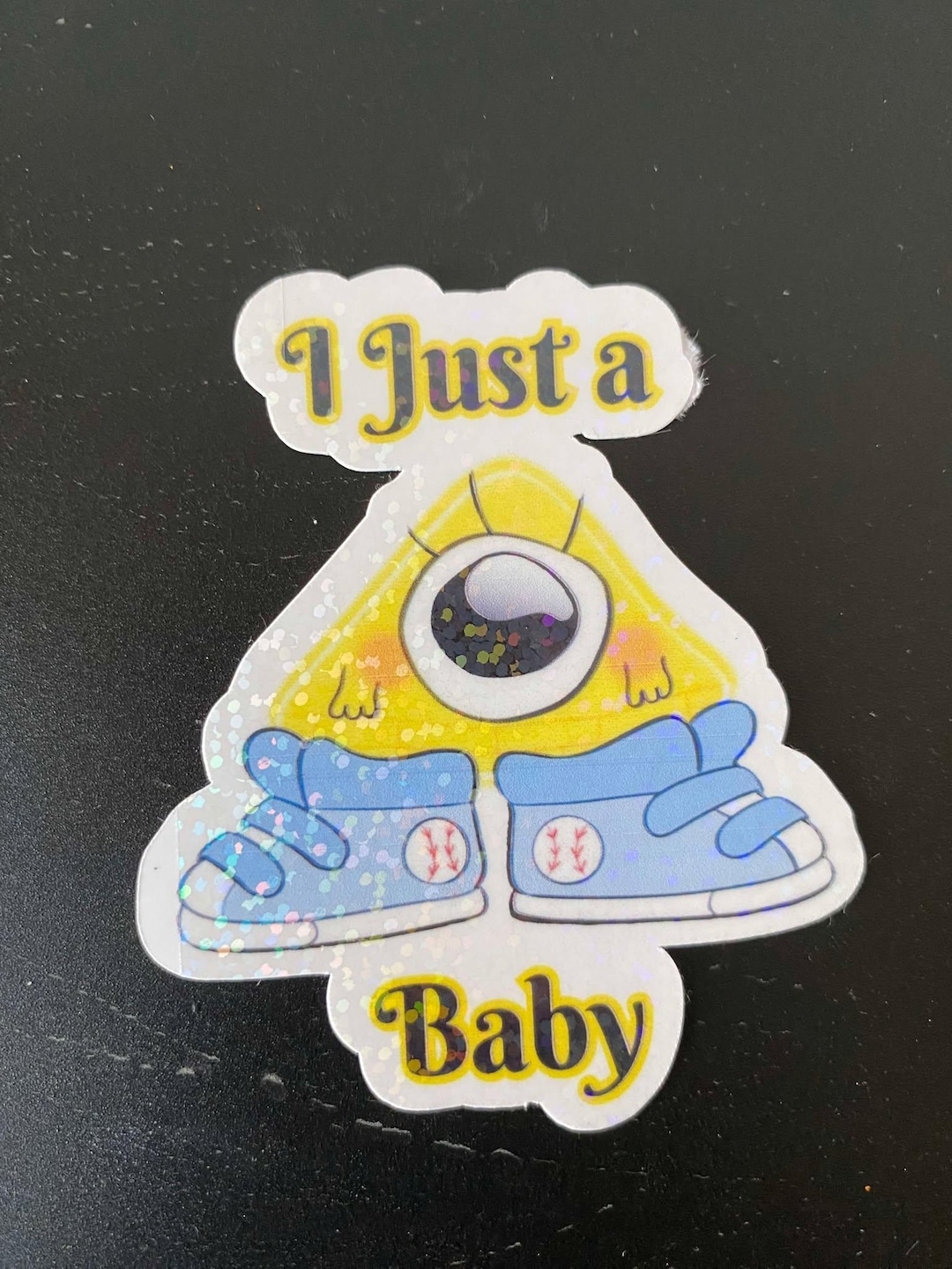 Bill Cipher Funny Stickers Just a Baby Holographic and Waterproof - Etsy