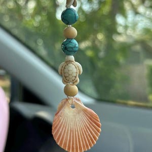 Seashell Car Charm Diffuser: Coastal Rear View Mirror Accessory - Etsy