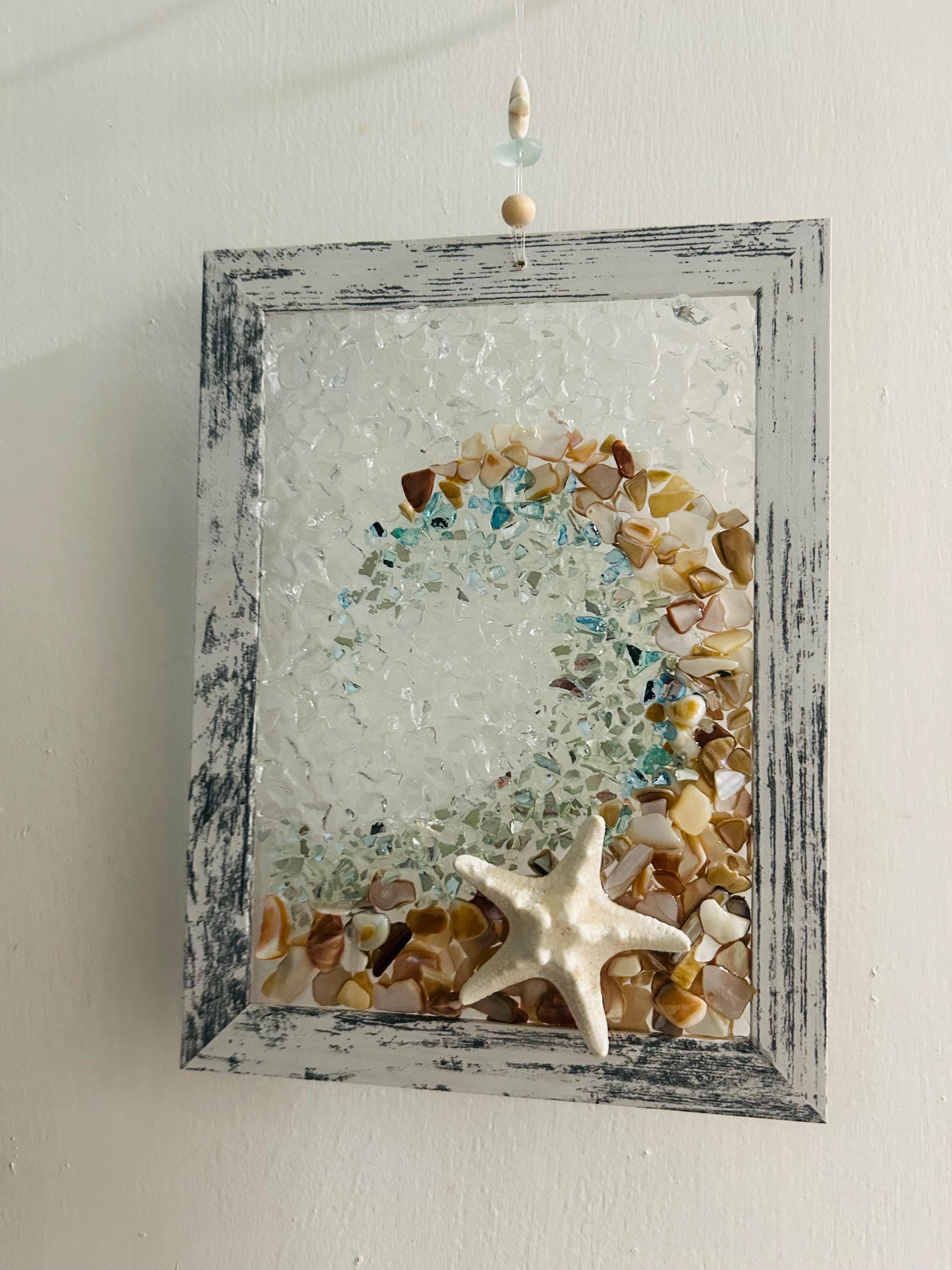 Seashell Wall Art Sun Catcher, Seashell Art Decor, Resin Glass Beach ...